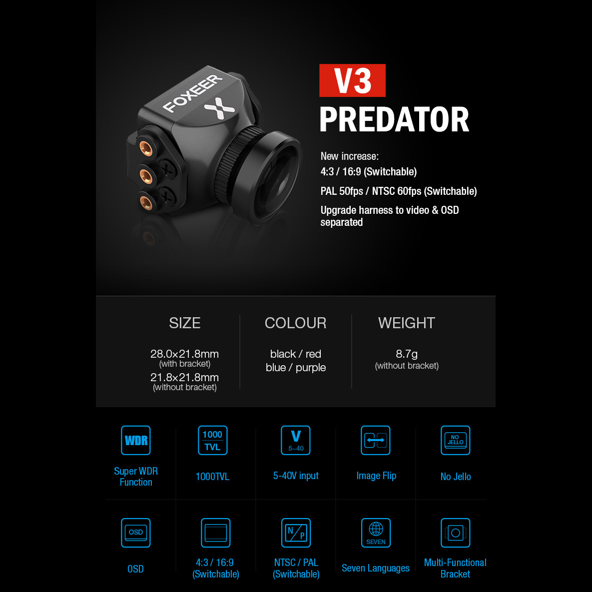 Caméra FPV FOXEER PREDATOR MINI V3 – Vega FPV Shop www.dauch.fr