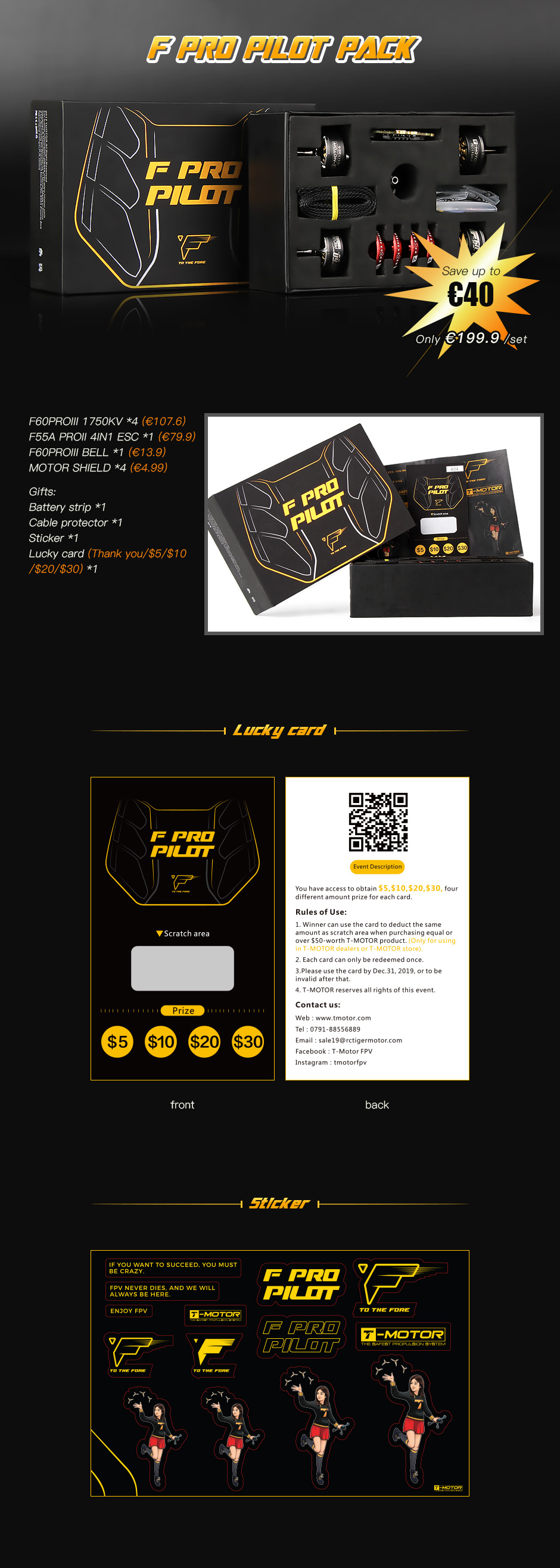 T-MOTOR F PRO PILOT PACK – Combo 6S – Vega FPV Shop www.dauch.fr